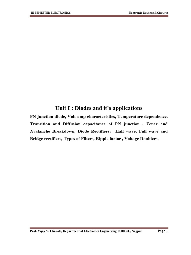 Electronics for Engineering Students | PDF | P–N Junction | Diode