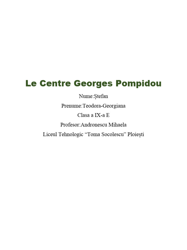 Découverte du Centre Georges Pompidou | PDF | Sciences sociales | Art