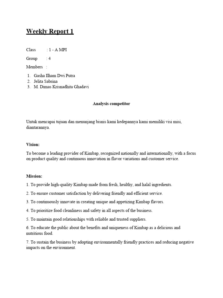 Weekly Report 3, Docx | Download Free PDF | Private Sector | Marketing