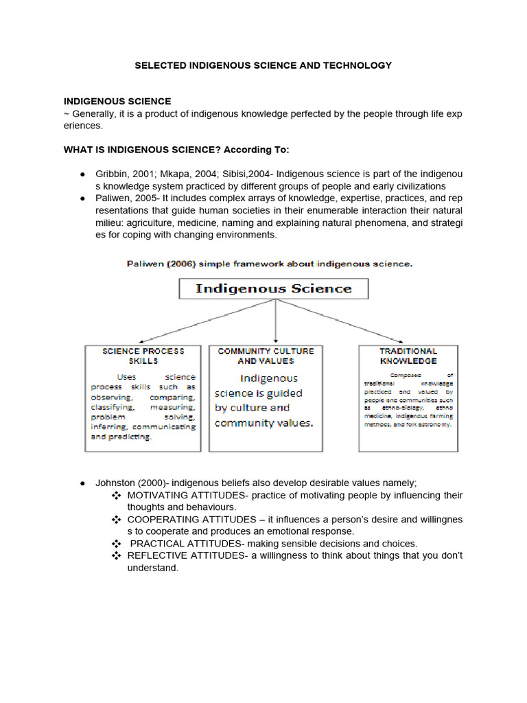 Selected Indigenous Science and Technologies | PDF | Science | Prayer