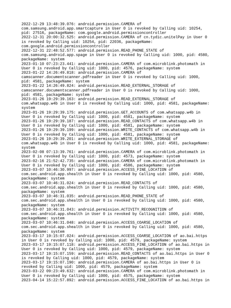 Perm Debug Info | PDF | Mobile Software