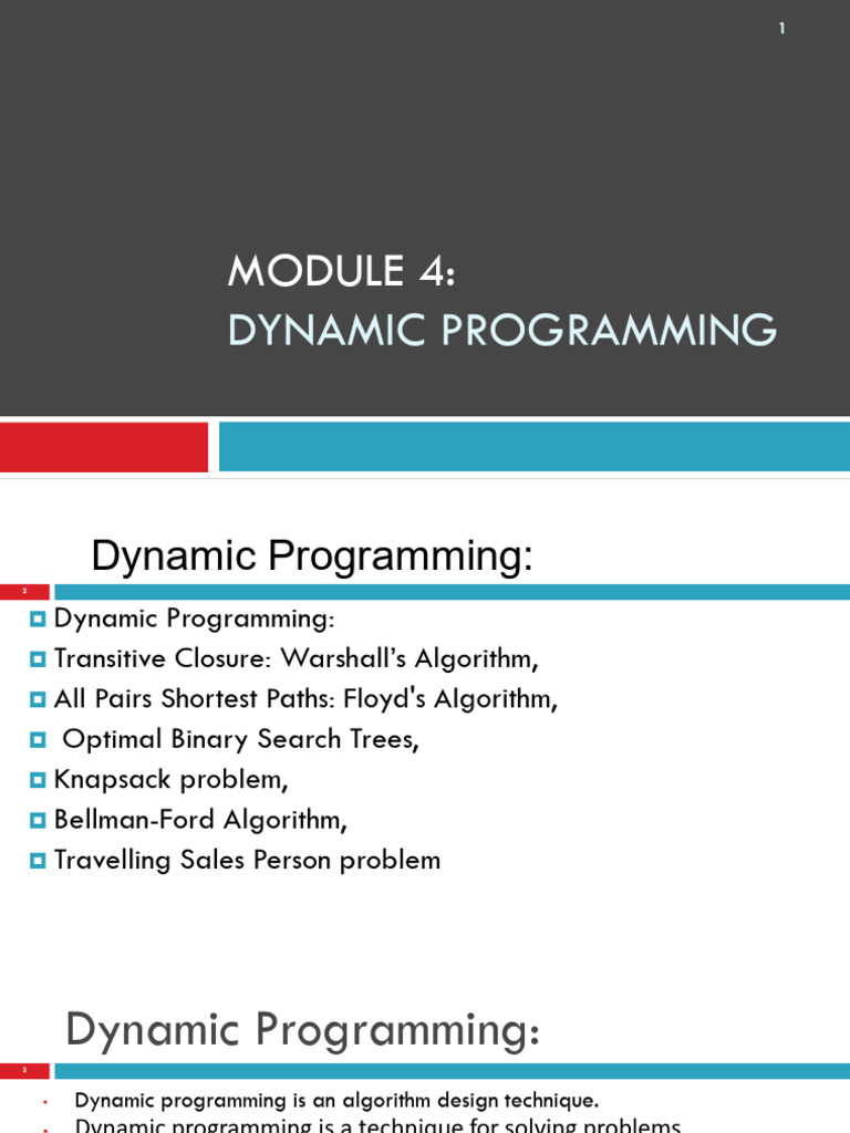 DAA-Module 4 | PDF | Dynamic Programming | Mathematical Analysis DAA-Module 4 | PDF | Dynamic Programming | Mathematical Analysis
