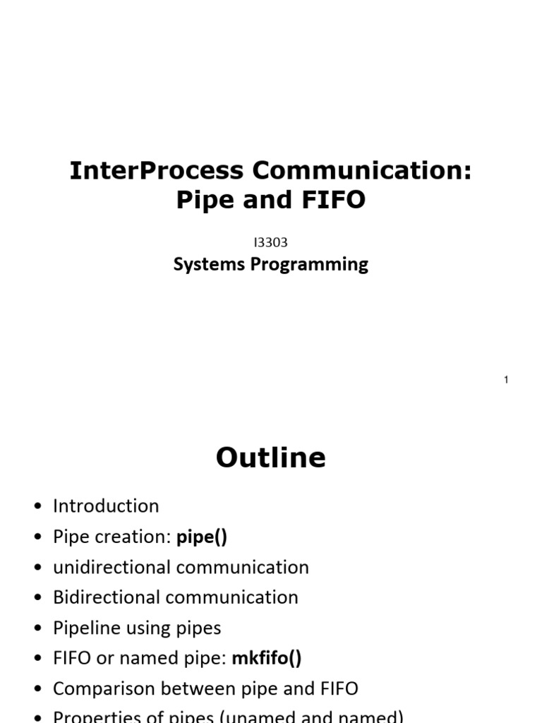 I3303 Chapter 4 Pipe Fifo Pdf Software Computer Science