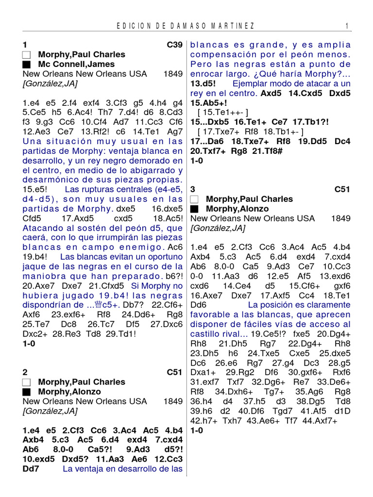 67 Tacticas de Morphy | PDF | Teoría del ajedrez | Juegos de estrategia abstractos
