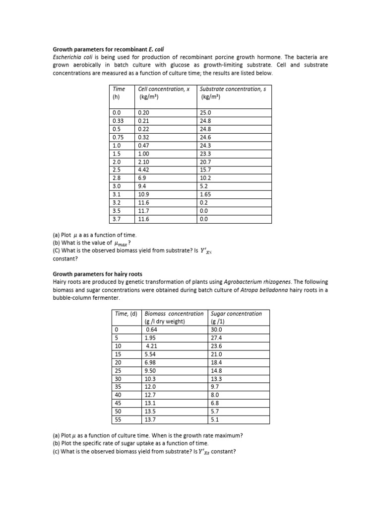 Problema 7 y 8 | PDF | Escherichia Coli | Biology