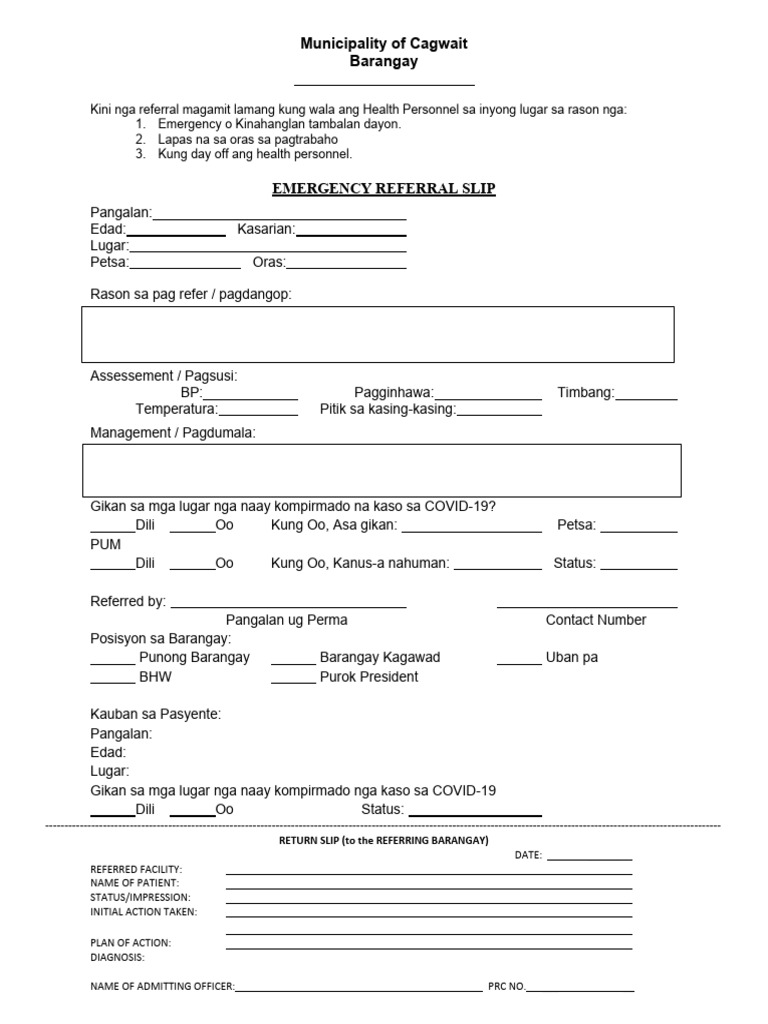 Brgy. Referral | PDF