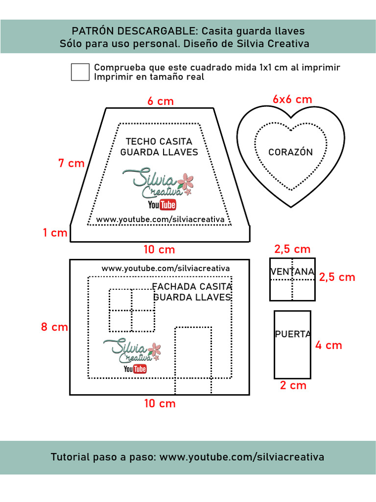 Patrón Casita Guarda Llaves Descargable | PDF | Hogar, jardinería y ...