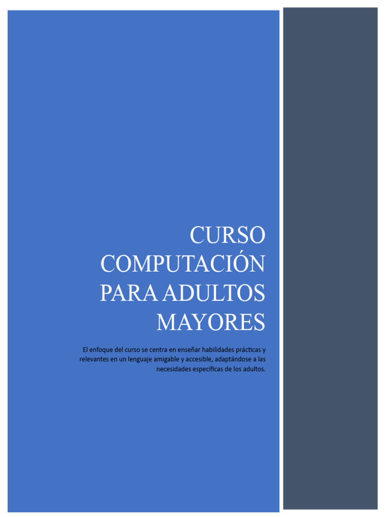 Curso Computación para Adultos Mayores | PDF | Microsoft Excel | Microsoft PowerPoint