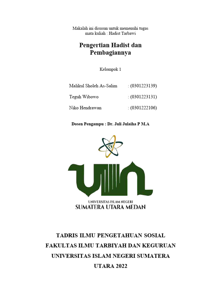 Pengertian dan Pembagian Hadist | PDF
