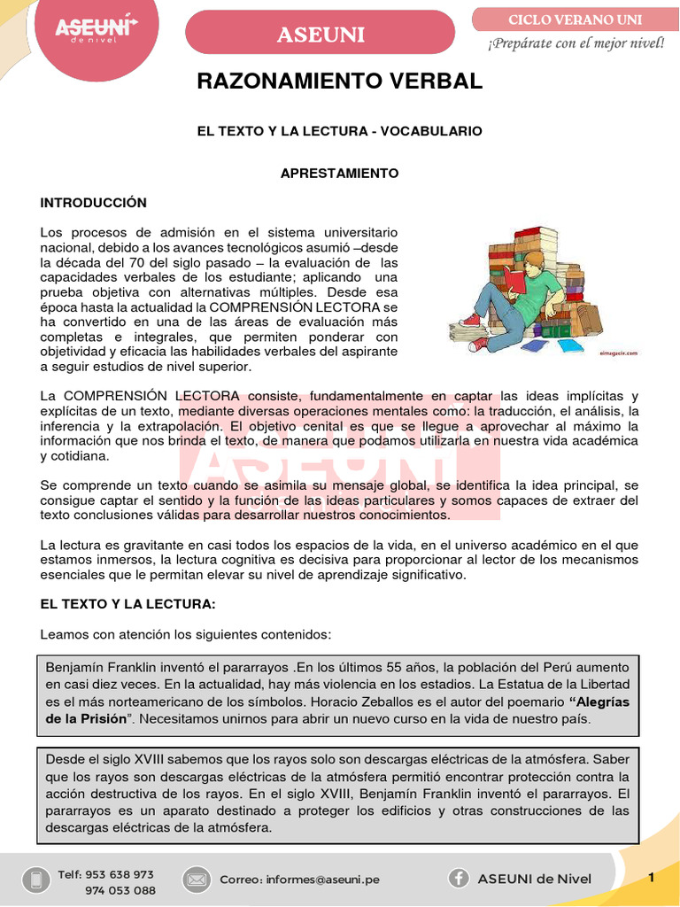 Comprensión Lectora y Vocabulario | PDF | Espectro autista | Aprendizaje