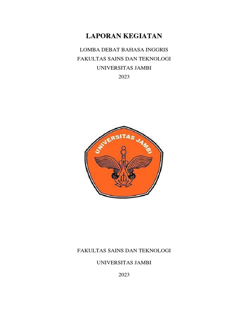 LPJ Kegiatan Lomba Debat Bahasa Inggris FST 2023 | PDF | Sains & Matematika