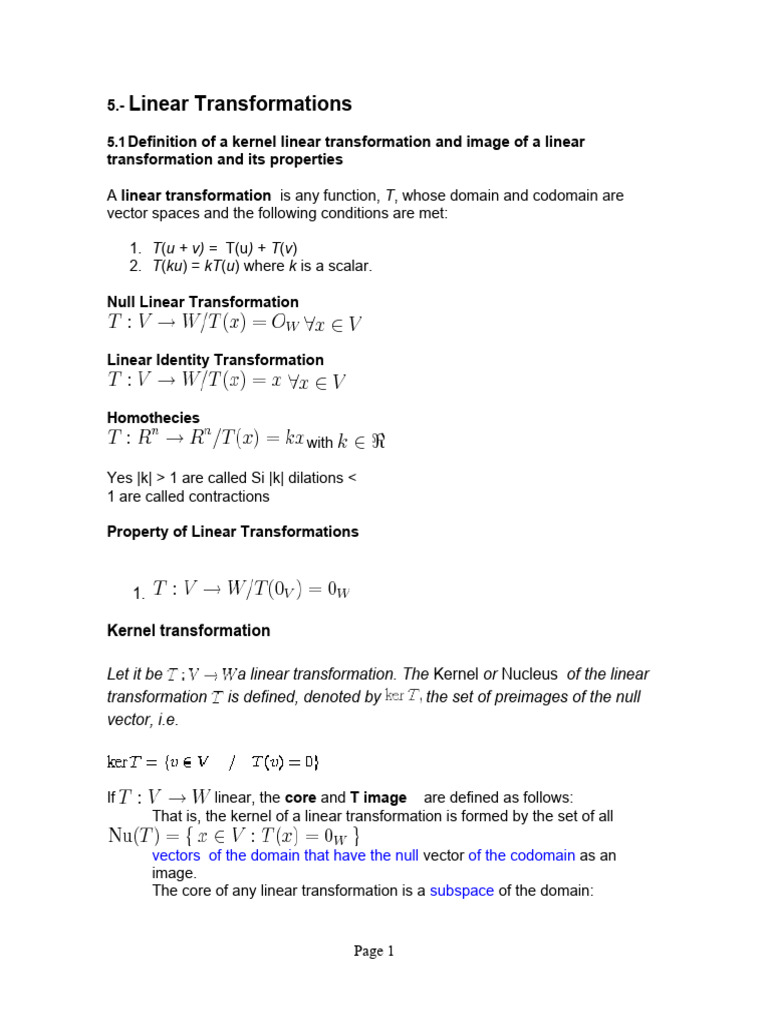 Linear Transformations - Álgebra Lineal | Download Free PDF | Linear Map | Mathematical Analysis