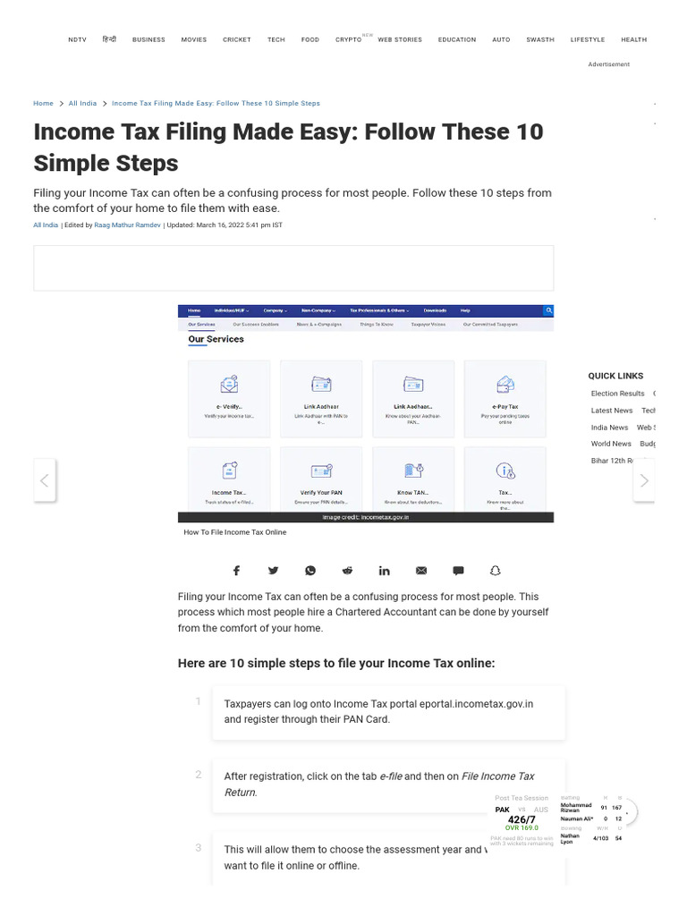 10 Simple Steps To File Your Income Tax Online | PDF | Taxes ...