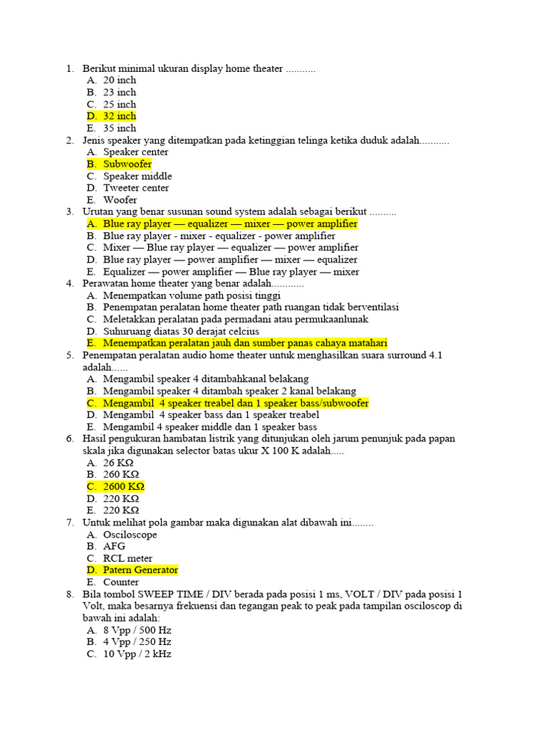 Soal Latihan Kls XI TAV Ppav 2023 Siswa | PDF