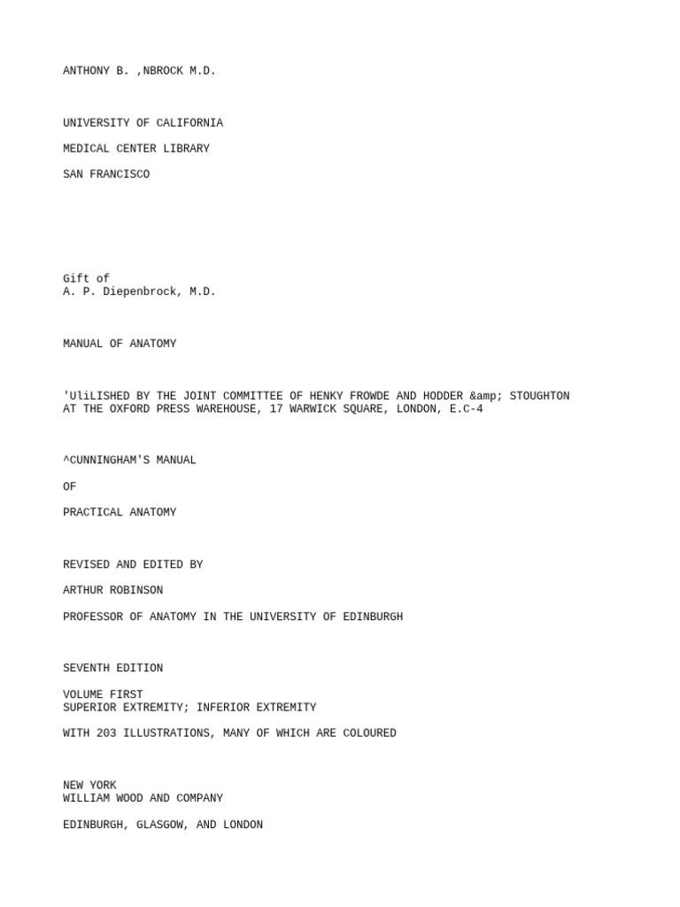 Cunningham's Manual of Practical Anatomy (Volume 1) | PDF | Pelvis | Arm