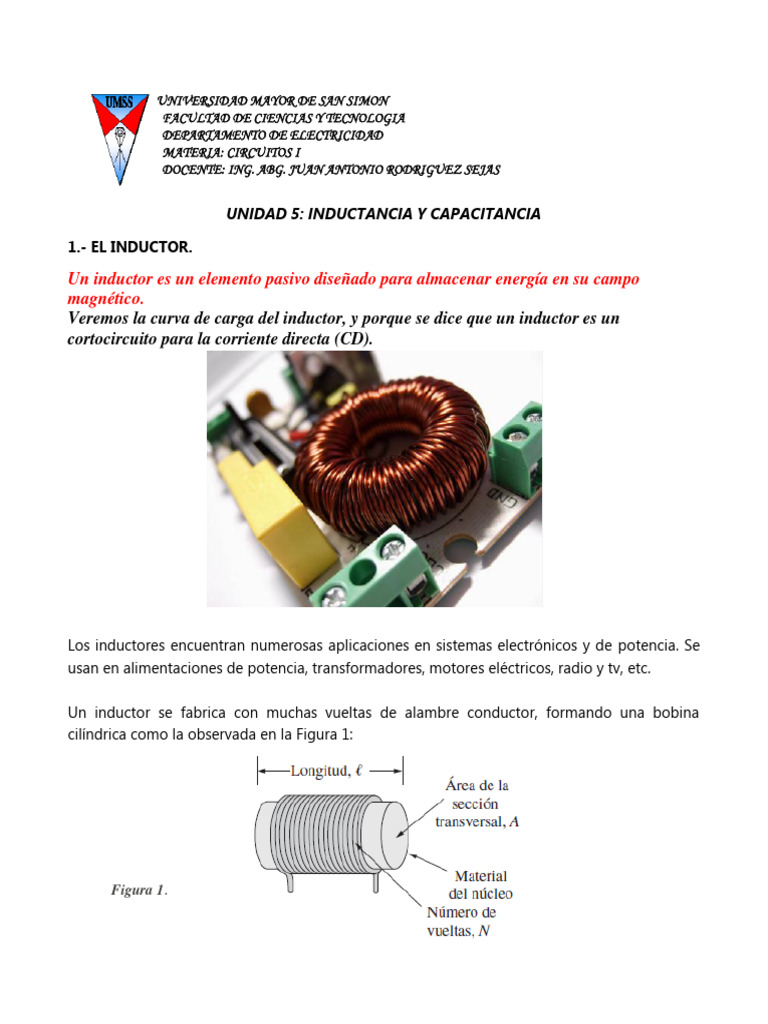Teoria Inductores | PDF | Inductor | Corriente eléctrica