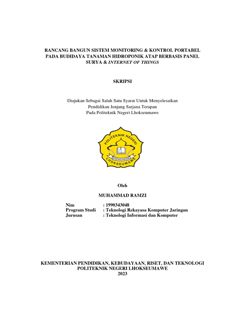 Skripsi M Ramzi Rev 4 Dan Lampiran | PDF | Seni | Teknologi & Rekayasa