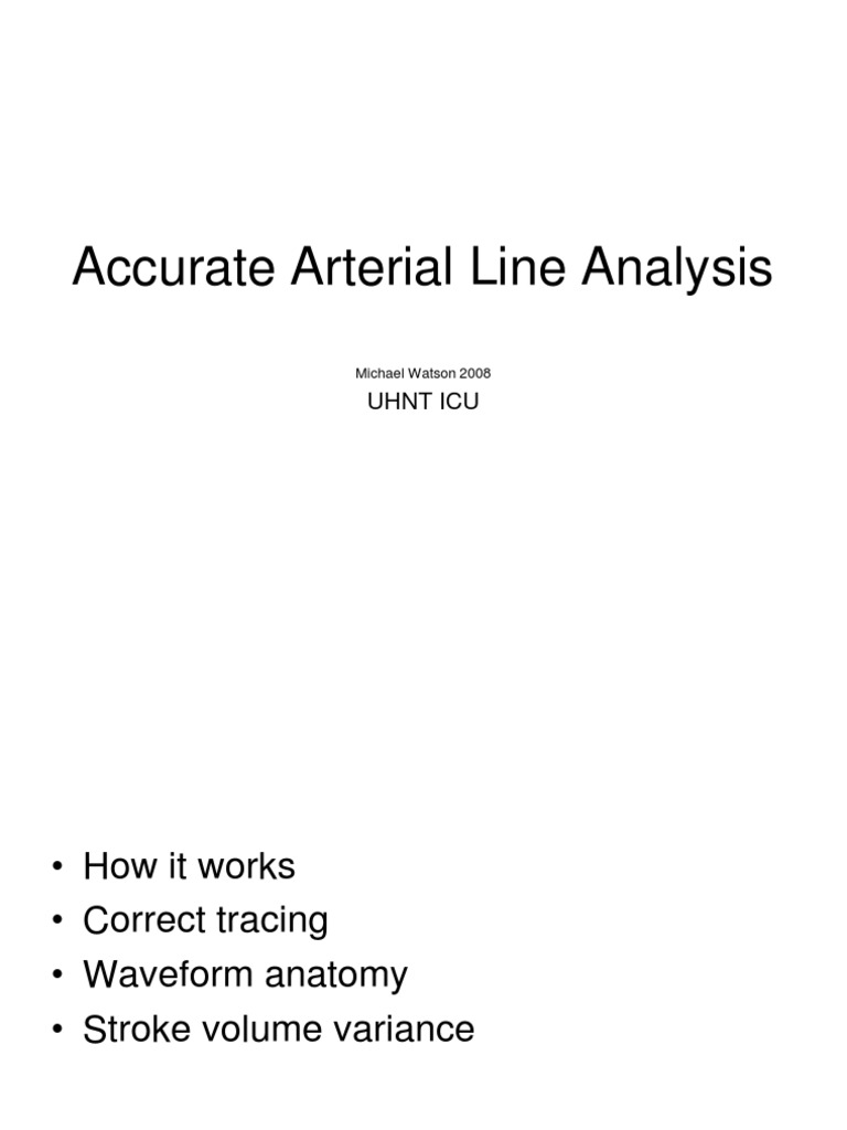 Arterial Line Analysis Presentation | PDF | Blood Pressure | Artery