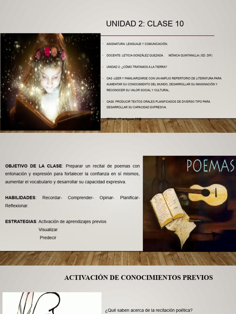 CLASE 10 - 5°lenguaje (Unidad 2) | PDF | Poesía