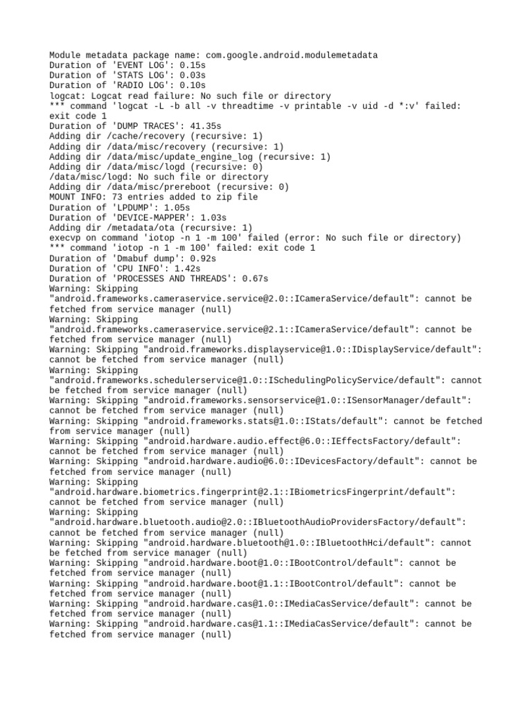 Module Metadata Log Analysis | PDF | Office Equipment | Computer Programming