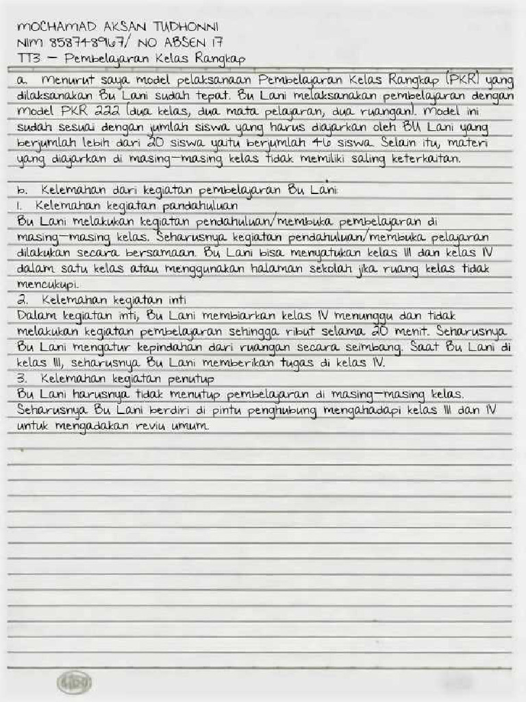 Tt3-Pkr-Mochamad Aksan Tudhonni-Penguasaan Konsep | PDF