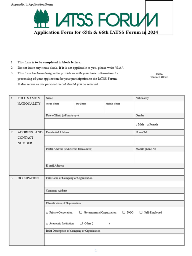 65 66 Application Form | PDF