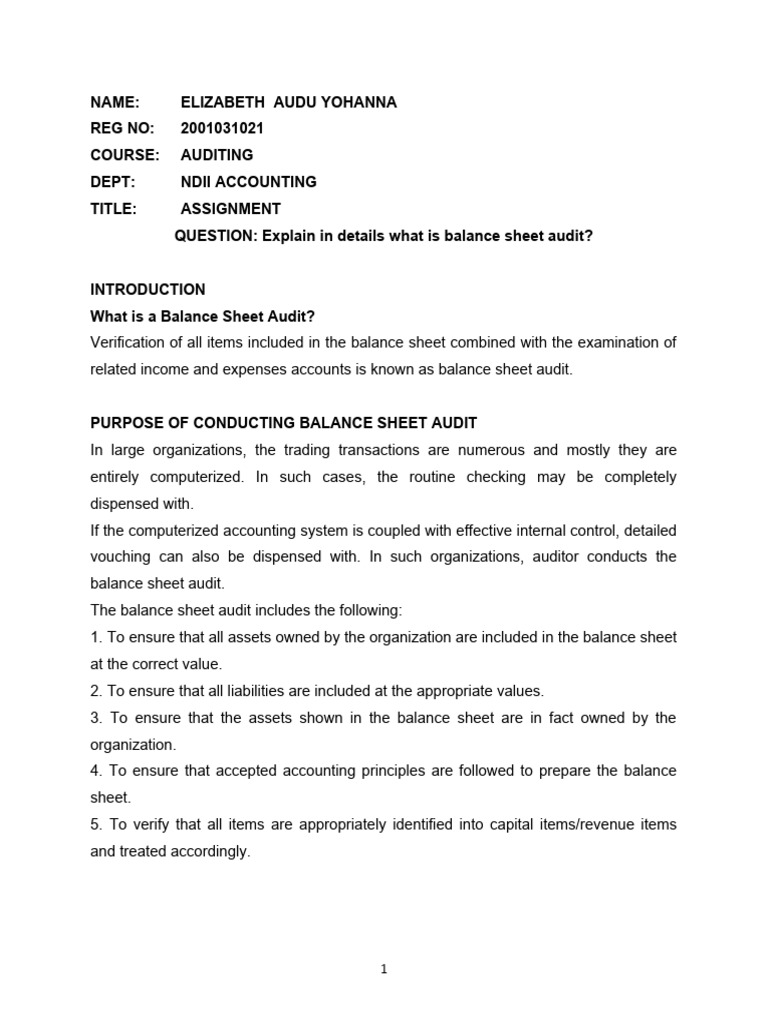 Understanding Balance Sheet Audits | PDF | Balance Sheet | Book Value