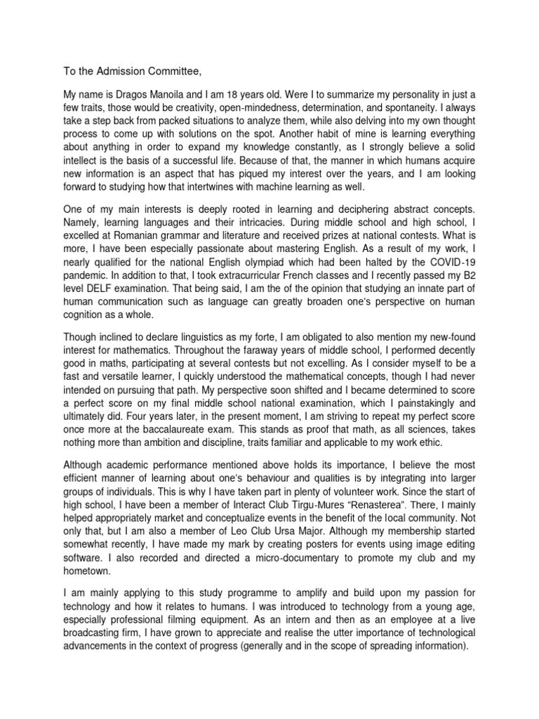 MOTIVATIONAL Essay Sample | PDF | Mind | Thought