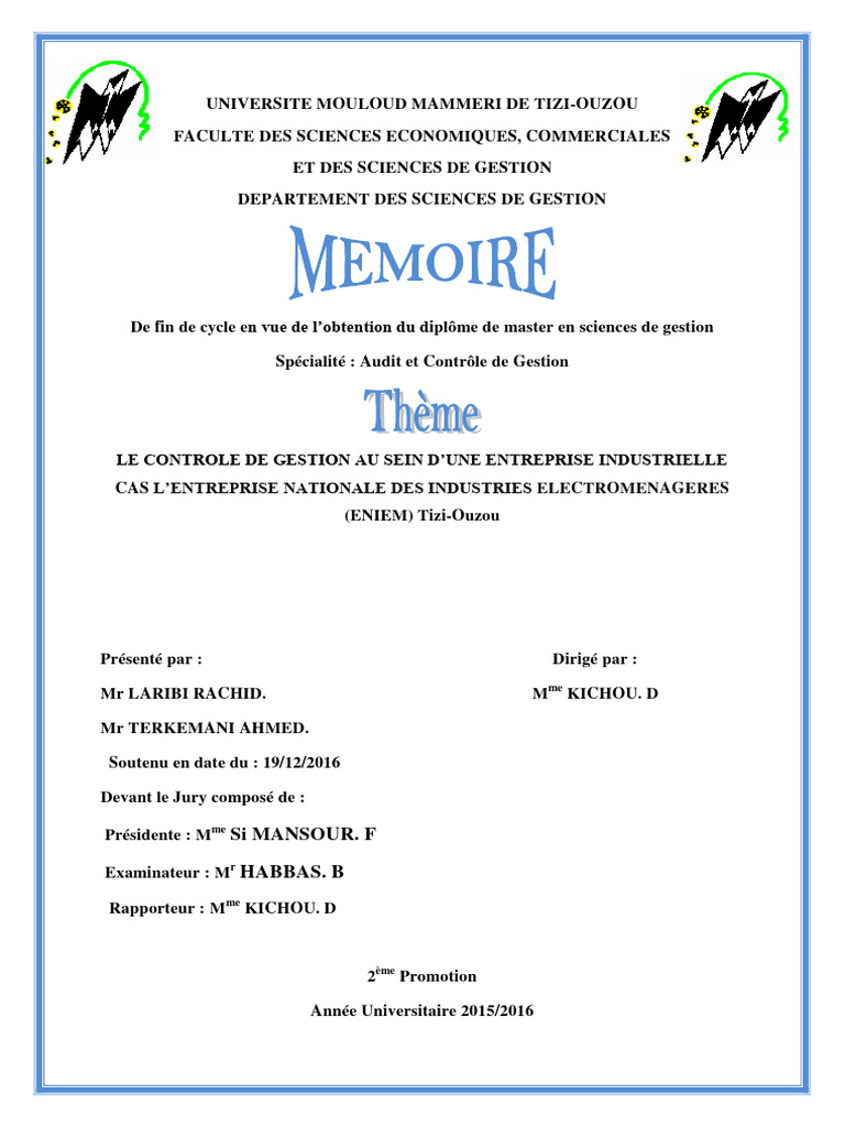 Le Controle de Gestion Au Sein D'une Entreprise Industrielle | PDF ...