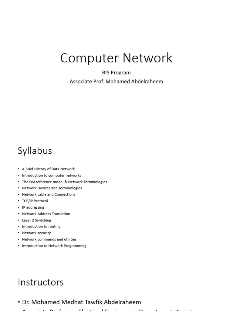 Lect 1 Introduction v1 | PDF | Internet Access | Computer Network