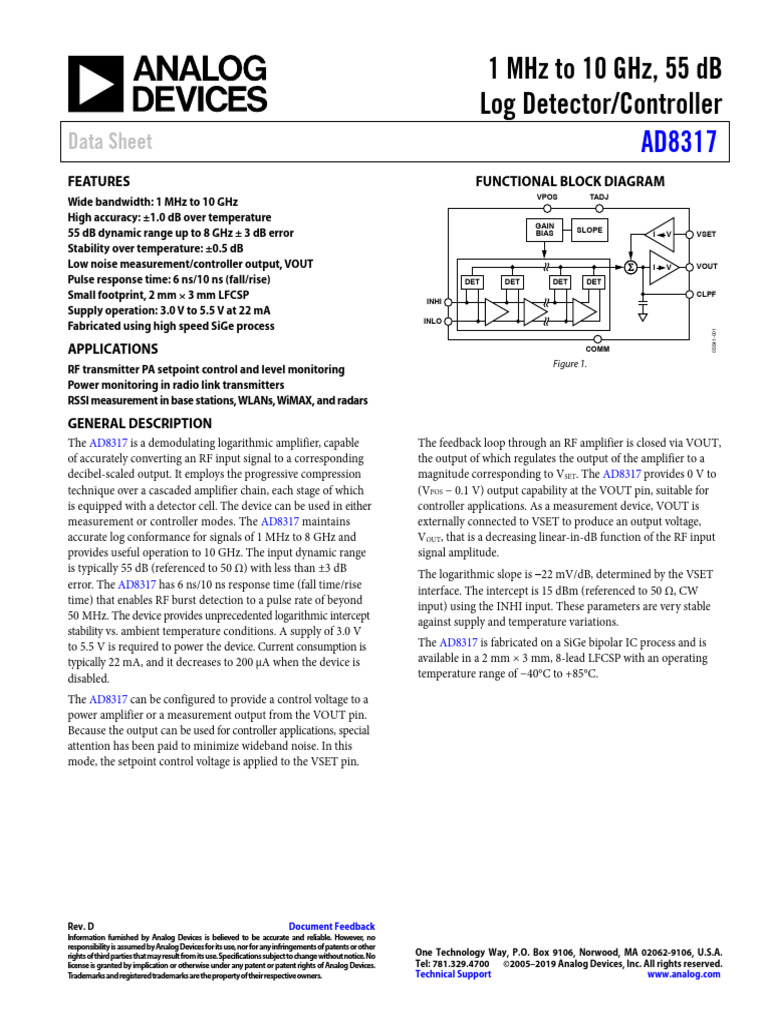 Ad 8317 | PDF | Amplifier | Decibel