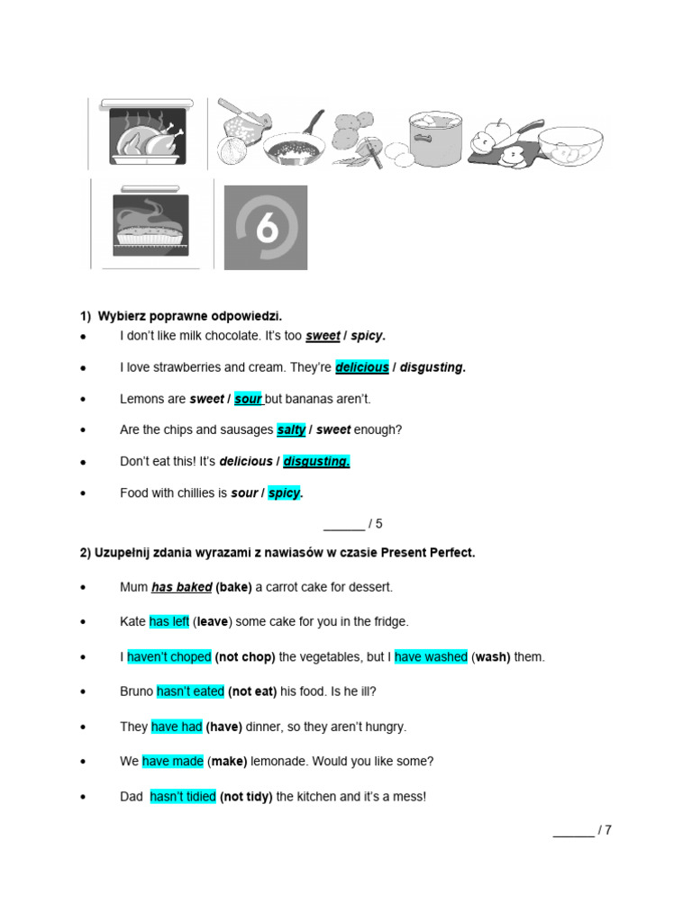 KARTKÓWKA Kl. 6 28.04 Angielski | PDF