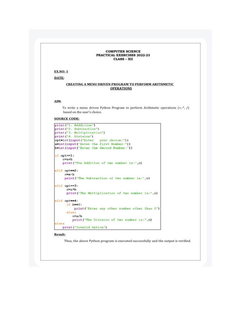 Practical Record Cbse 2023-2024 | PDF