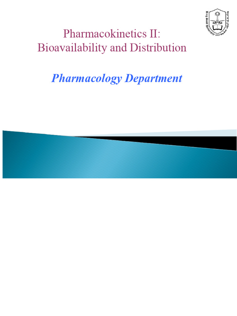 General Pharmacology (Distribution) | PDF | Bioavailability ...