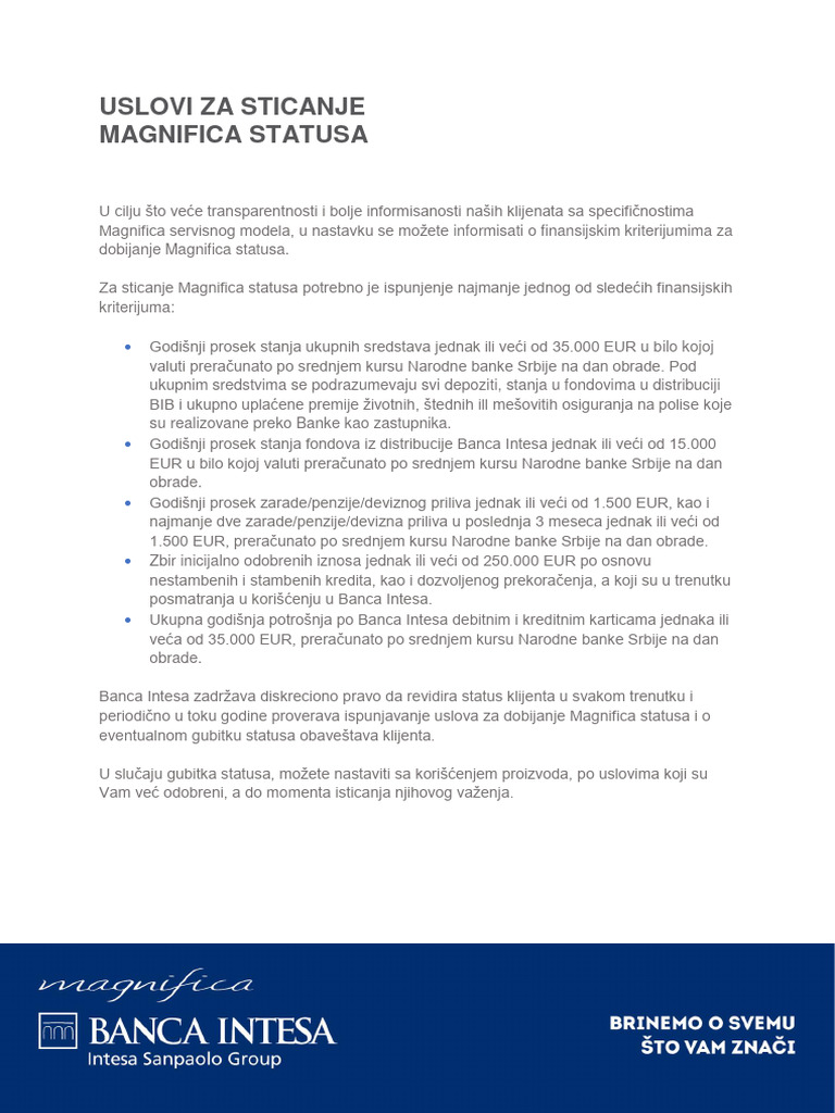 18 08 Uslovi Za Sticanje Magnifica Statusa | PDF