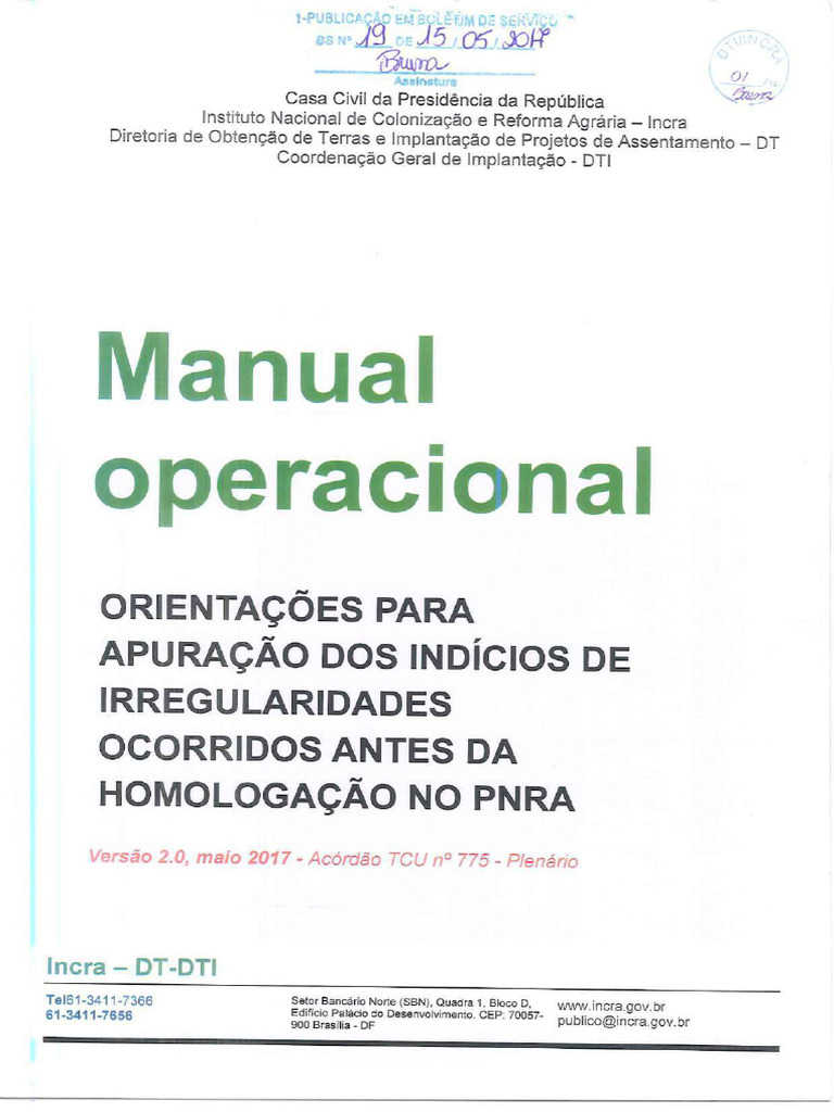 Manual Operacional 2.0 DTI 15.05.17. | PDF