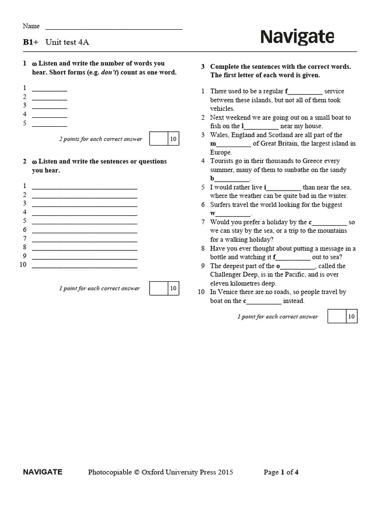 Unit Test 4A | PDF