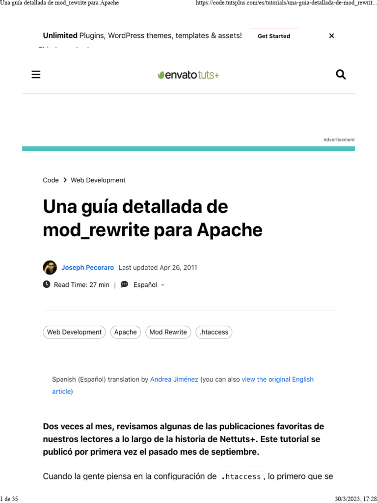 Guía Completa de mod_rewrite en Apache | PDF | Redes | Servidor web