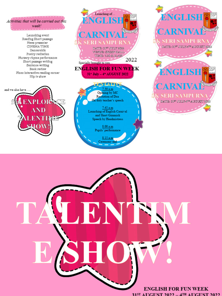 English Carnival Pamphlet | PDF | Phonaesthetics | Poetry