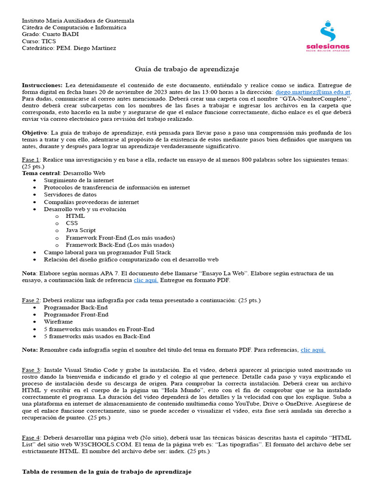 Guía de Estudio de Aprendizaje BADI | PDF | Red mundial | Internet y web