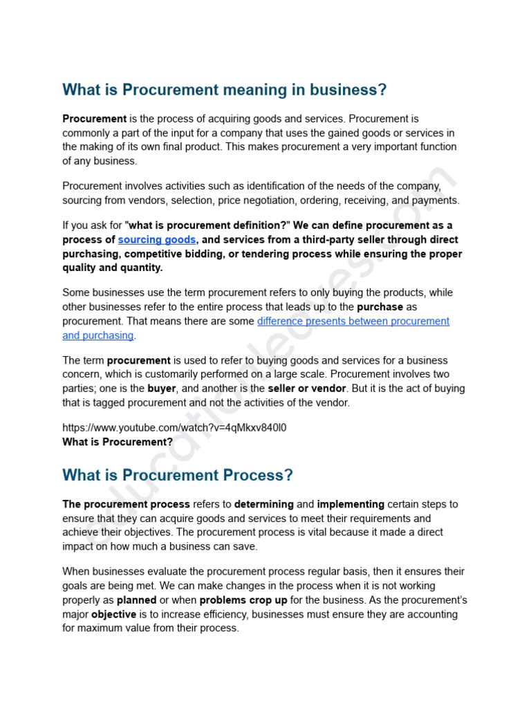 Procurement | PDF | Procurement | Business Process
