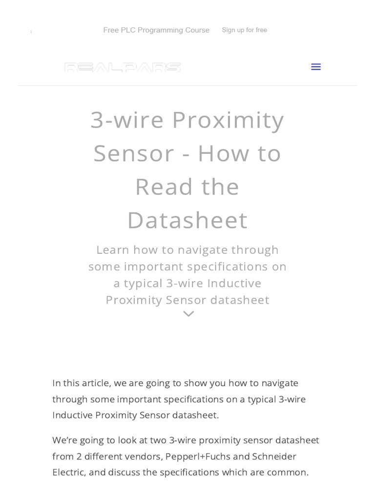 3-Wire Inductive Proximity Sensor - How To Read The Datasheet ...