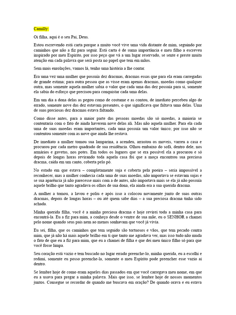 Cartas de DEus | PDF | Amor | Deus