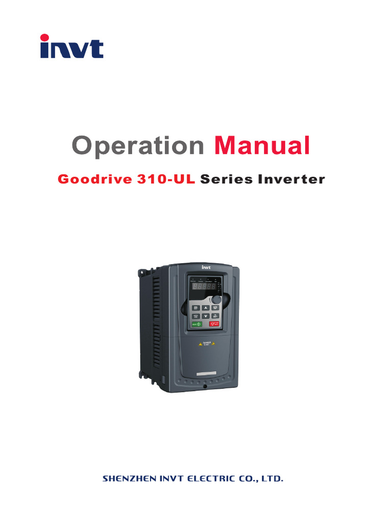 GD310-UL Series VFD Manual | PDF | Electric Motor | Power Inverter