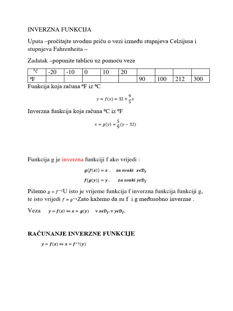 Inverzna Funkcija | PDF
