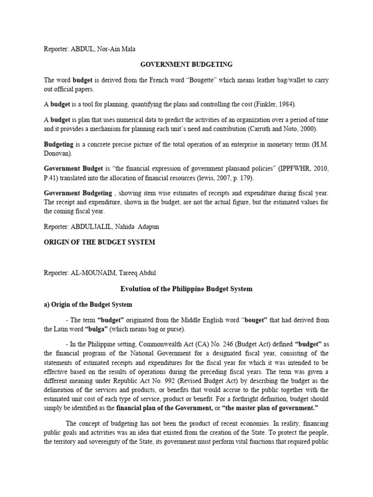 Report Compilation | PDF | Budget | Public Finance