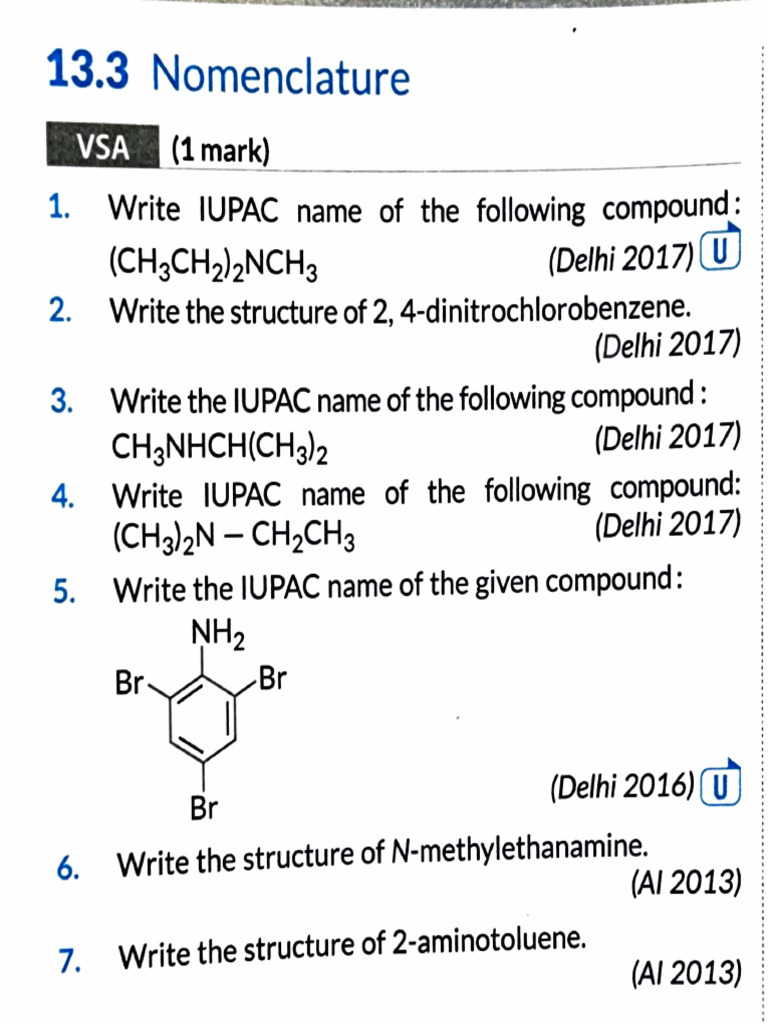 PYQ of Amines | PDF | Amine | Organic Chemistry