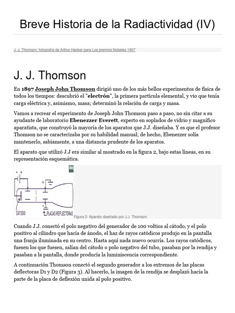 Breve Historia de la Radiactividad | PDF | Electrón | Campo magnético