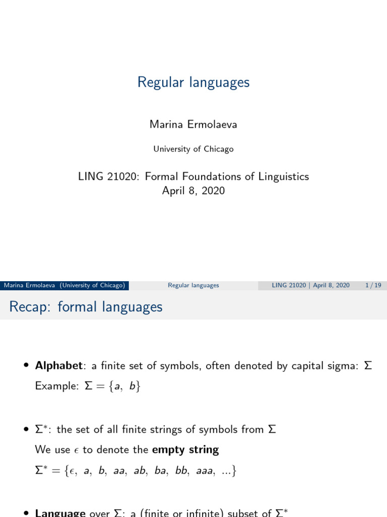 Regular Languages | PDF | Mathematical Logic | Models Of Computation
