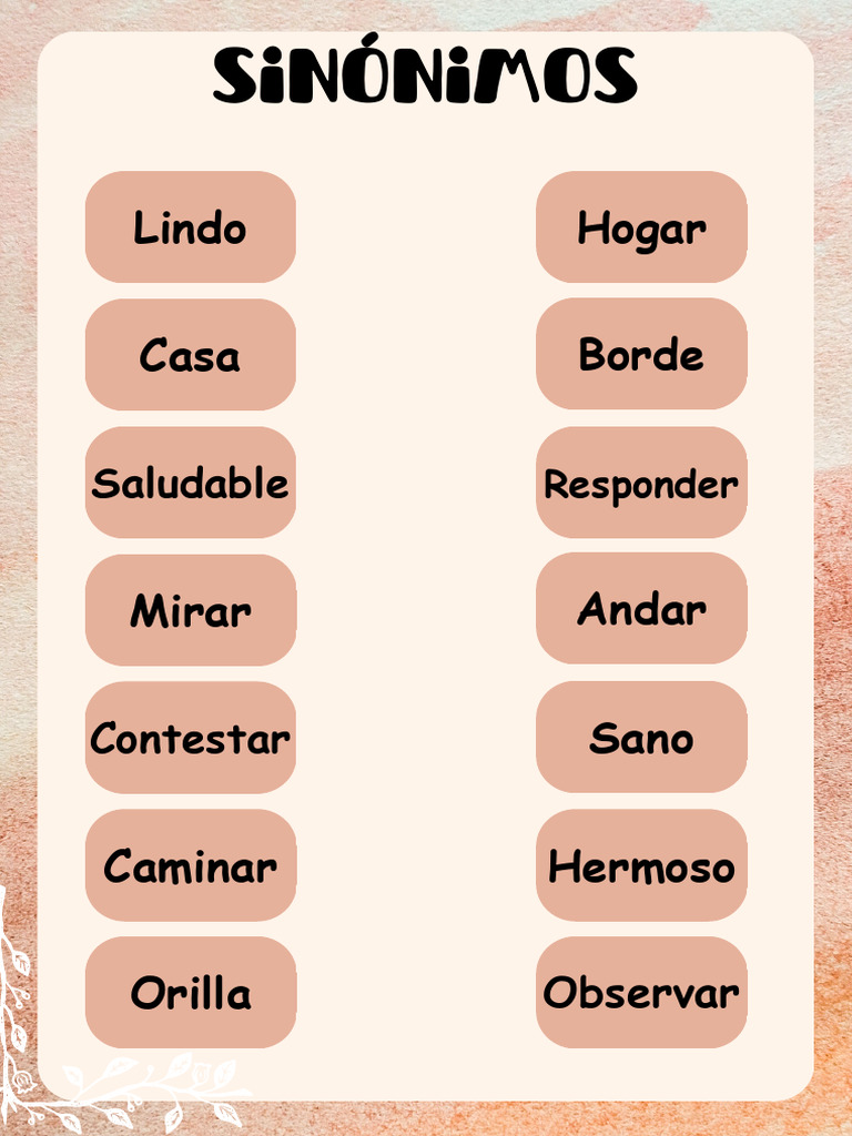 Actividad Unir Sinónimos y Antónimos | PDF